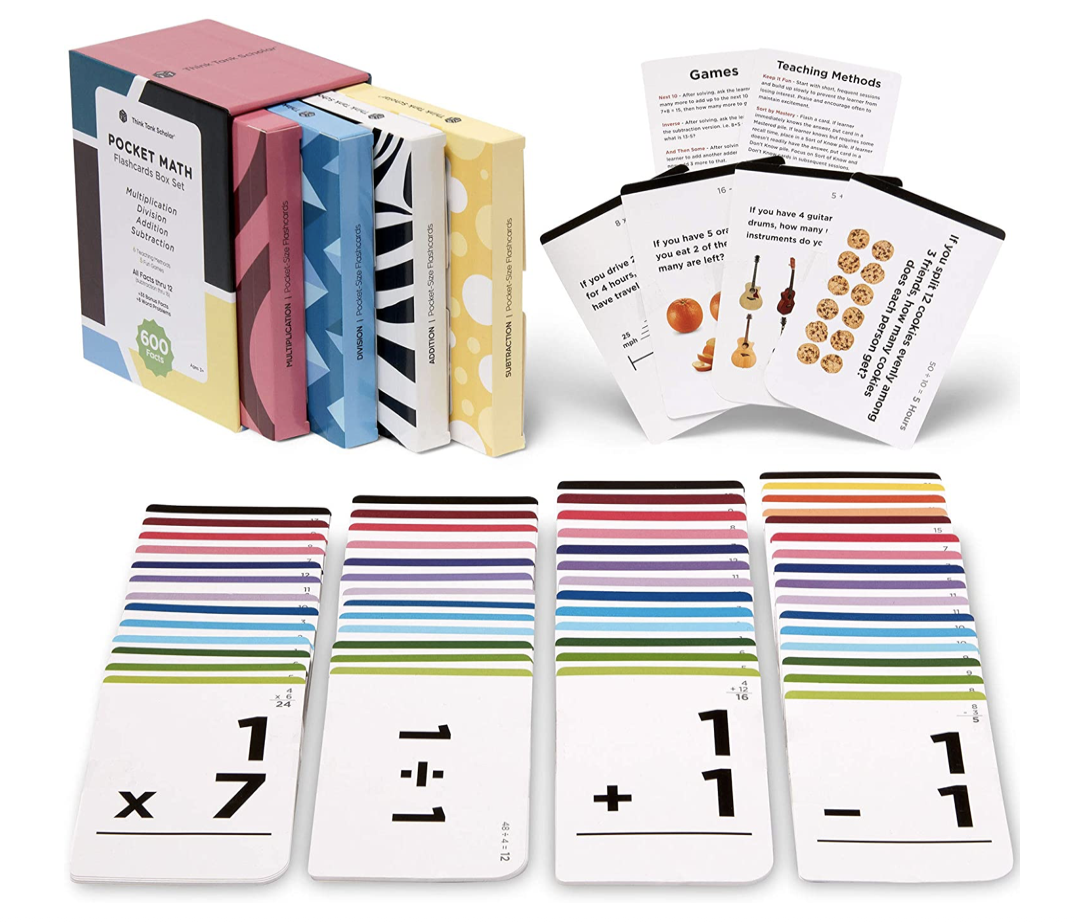Pocket Math Flashcards Box Set by Think Tank Scholar - Play on Words